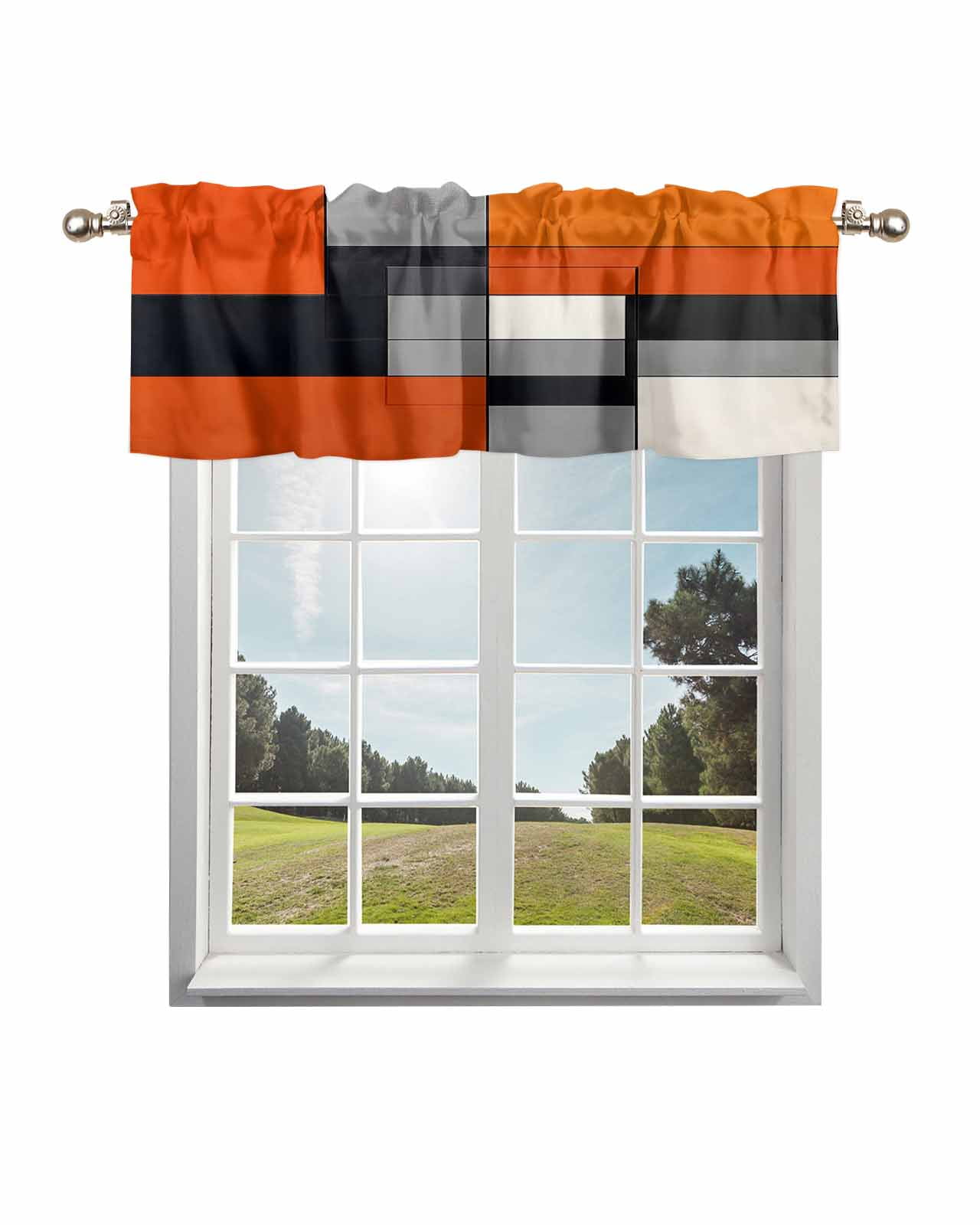 Burnt Orange Curtain Valance for Windows/Living Room/Kitchen/Bathroom ...