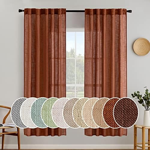 Burnt Orange Curtains 72 Inch Length for Bedroom Living Room, Soft ...