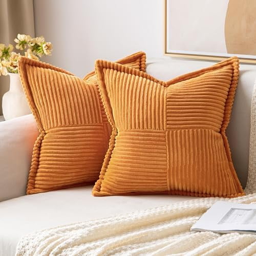 Burnt Orange Decorative Throw Pillow Covers for Couch Bed Livingroom ...