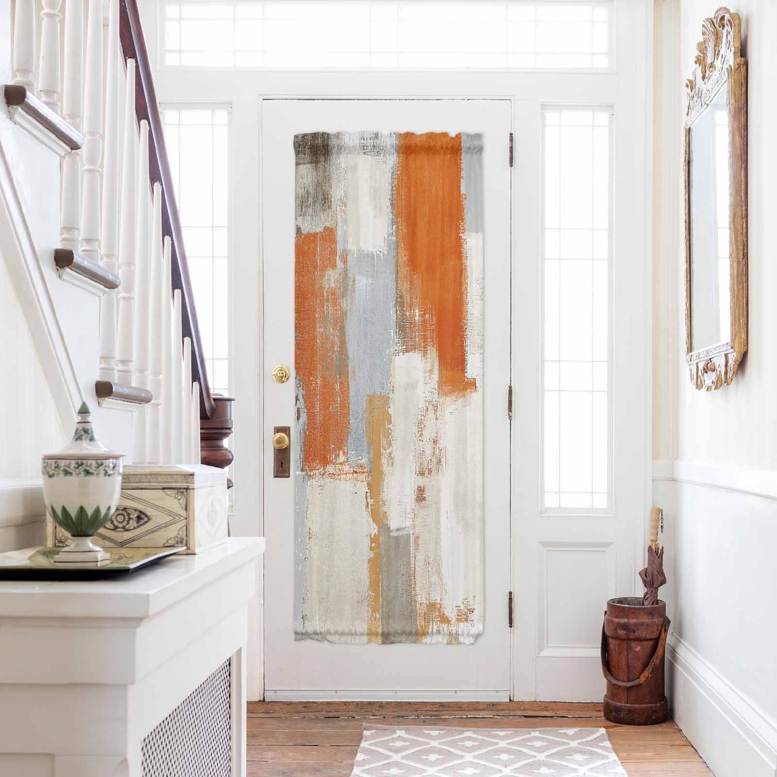Burnt Orange Door Curtains for Door Window, French Sidelight Front Back ...