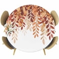 Burnt Orange Eucalyptus Leaves Round Tablecloth, Fitted Table Cover ...
