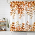 Burnt Orange Eucalyptus Shower Curtains for Bathroom, Spring Summer ...
