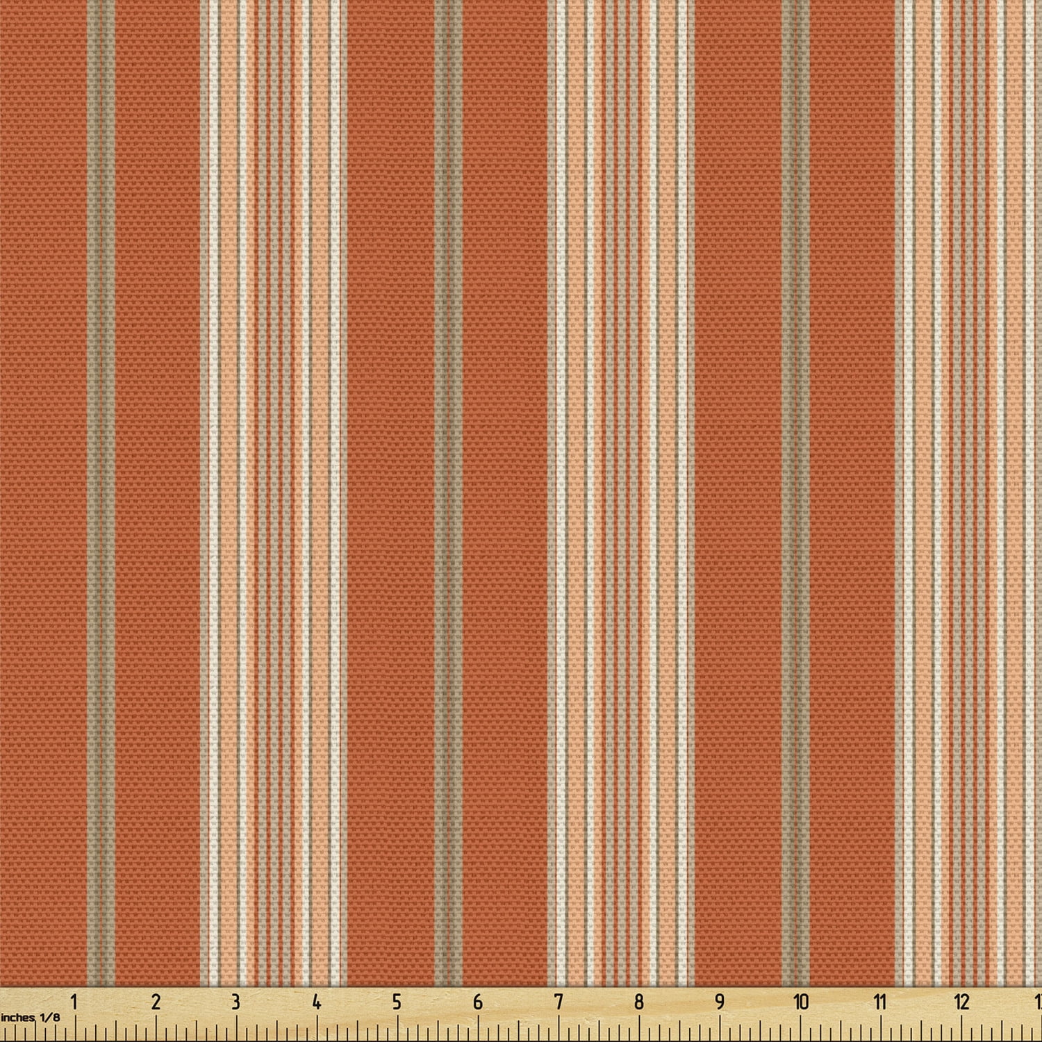 Ambesonne Burnt Orange Fabric by the Yard Upholstery, Retro Themed ...