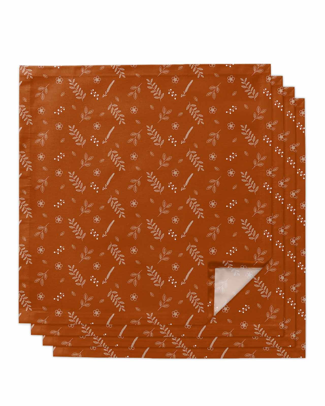 Burnt Orange Fall Cloth Napkins Set of 4 Reusable Dinner Napkins ...