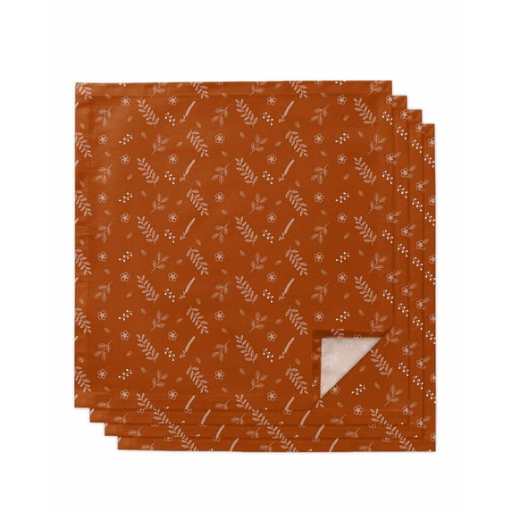 Burnt Orange Fall Cloth Napkins Set of 4 Reusable Dinner Napkins ...