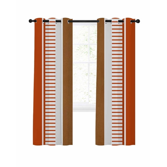 Burnt Orange Farmhouse Blackout Curtains 54 Inches Long for Bedroom ...