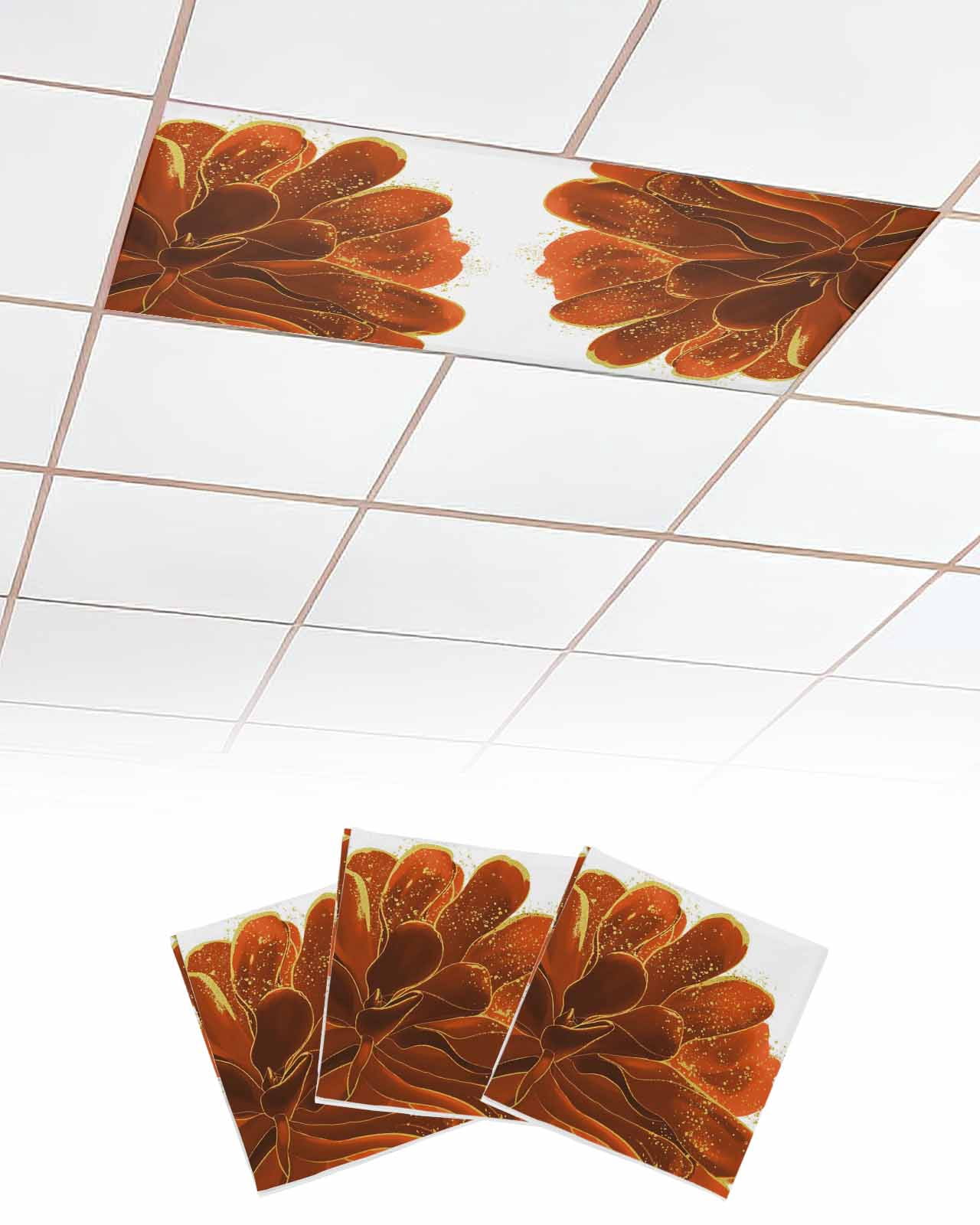 Burnt Orange Fluorescent Light Covers for Ceiling Lights 4x2 feet,3 ...