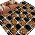 Burnt Orange Geometric Area Rug 8x10 Washable Rug Non Slip Black White ...