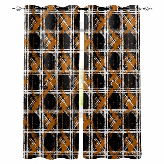 Burnt Orange Geometric Blackout Curtains for Bedroom/Living Room ...