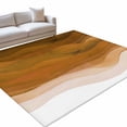 Burnt Orange Gradient Area Rugs 5x7ft Abstract Ocean Wave Floor Rug Non ...