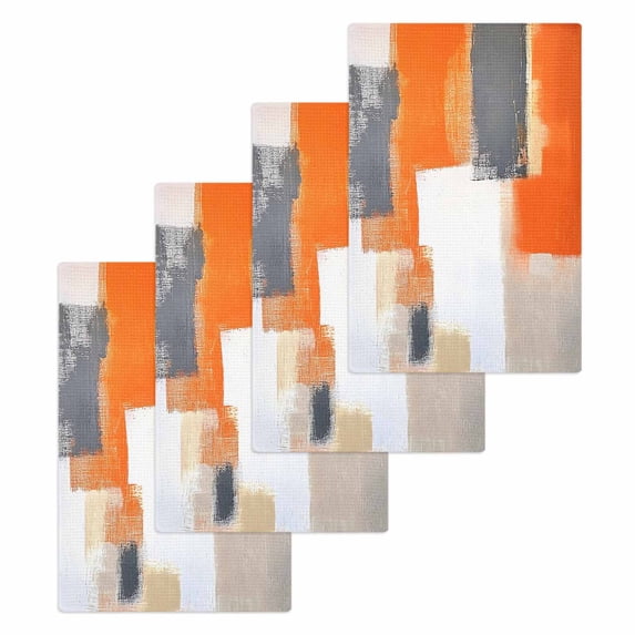 Burnt Orange Gray Kitchen Dish Towels for Drying Dishes Set of 4 ...