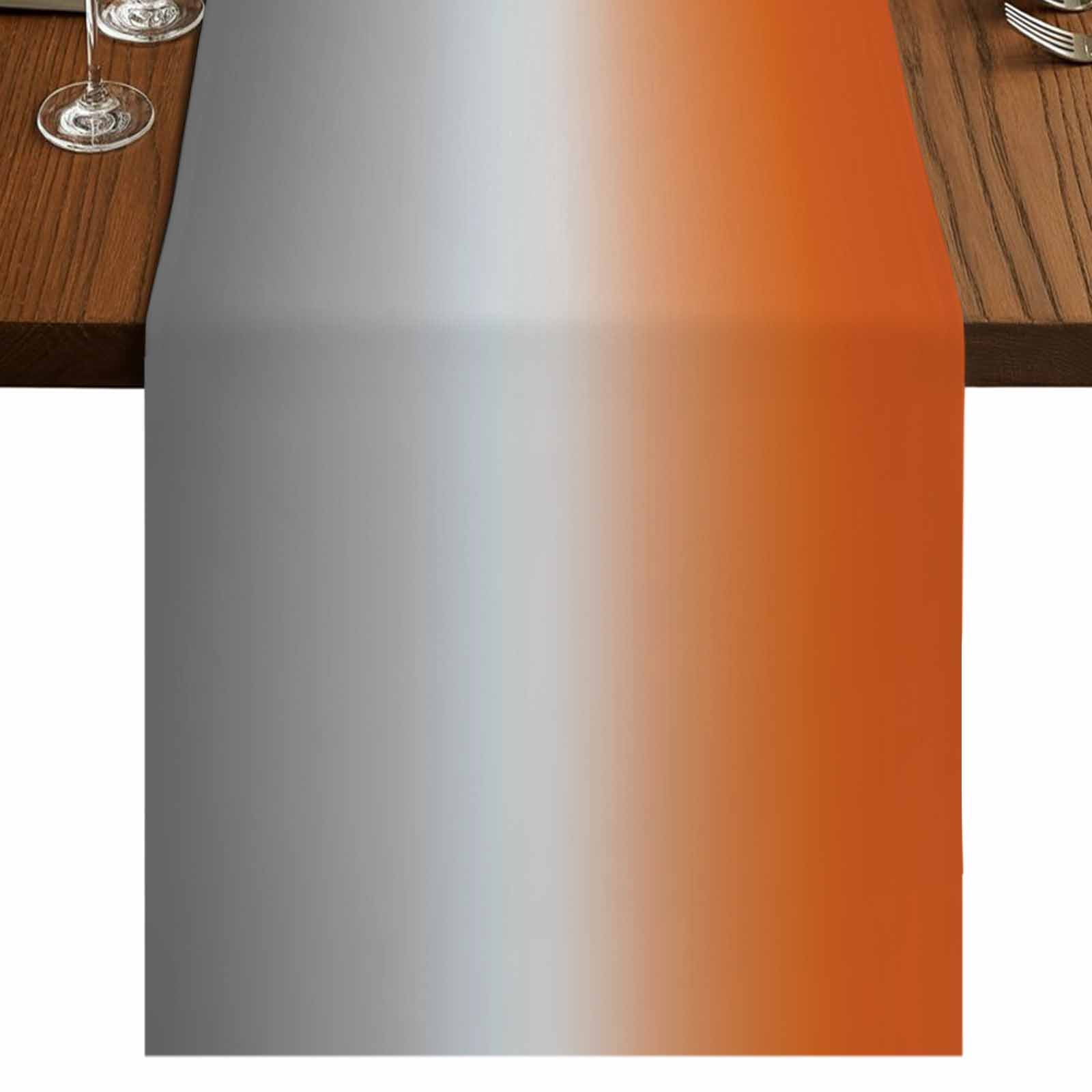 Burnt Orange Gray Ombre Table Runner 90 Inches Long,Modern Gradient ...