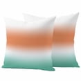 Burnt Orange Green Ombre Outdoor Waterproof Pillow Covers, Color ...