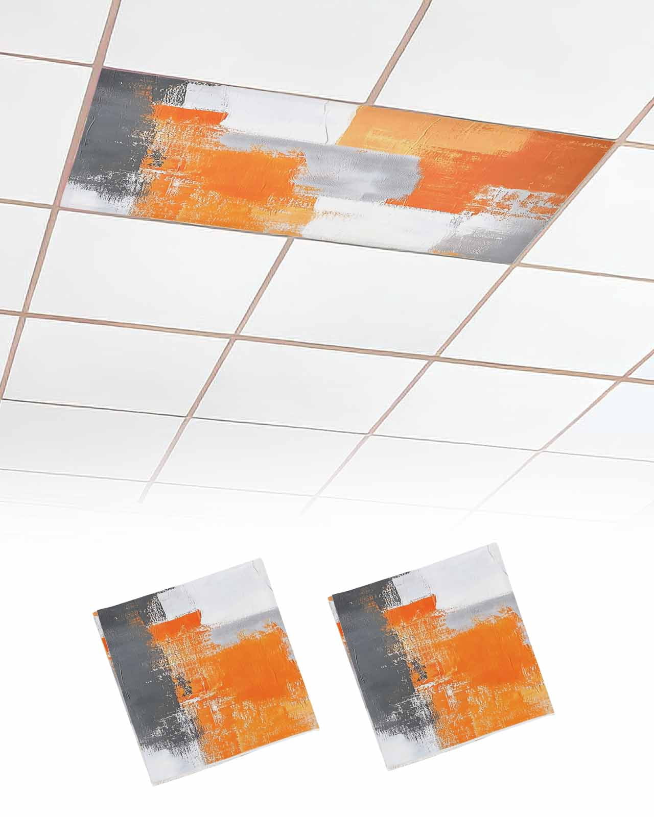 Burnt Orange Grey Fluorescent Light Covers for Ceiling Lights 4x2 feet ...