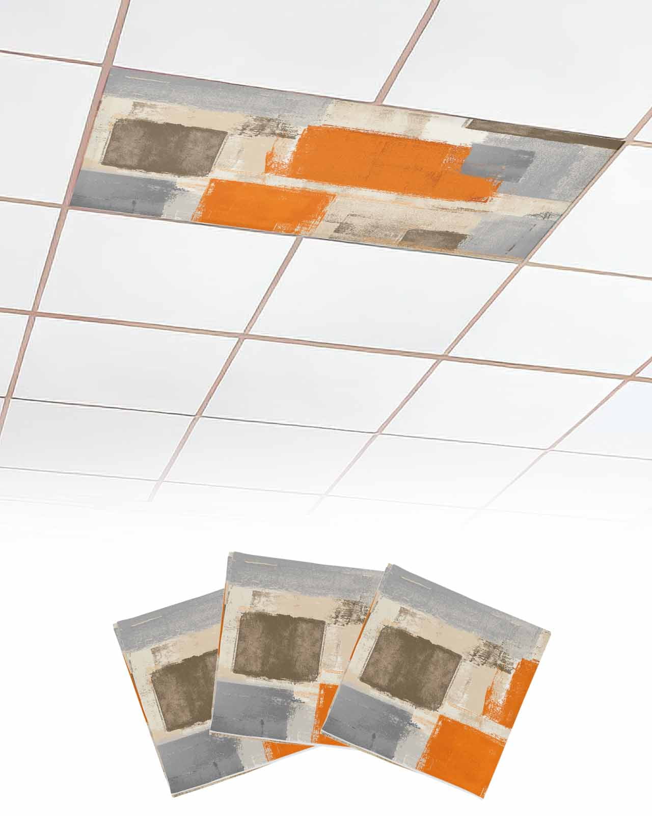 Burnt Orange Grey Fluorescent Light Covers for Ceiling Lights 4x2 feet ...