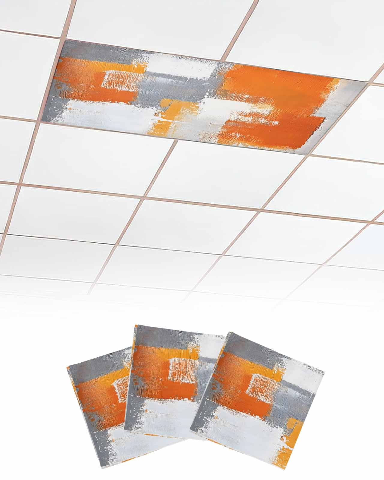 Burnt Orange Grey Fluorescent Light Covers for Ceiling Lights 4x2 feet ...