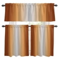 Burnt Orange Grey Gradient Kitchen Curtains Set for Windows, Minimalist ...