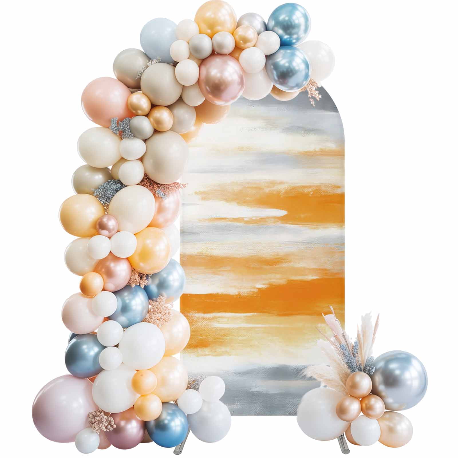Burnt Orange Grey Ombre 4FT Arch Backdrop Covers, Abstract Art Oil ...