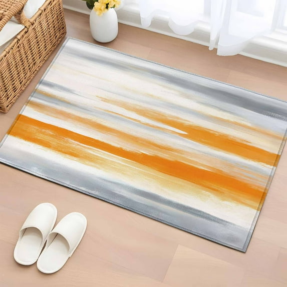 Burnt Orange Grey Ombre Area Rugs 2x3 for Living Room, Abstract Art Oil ...