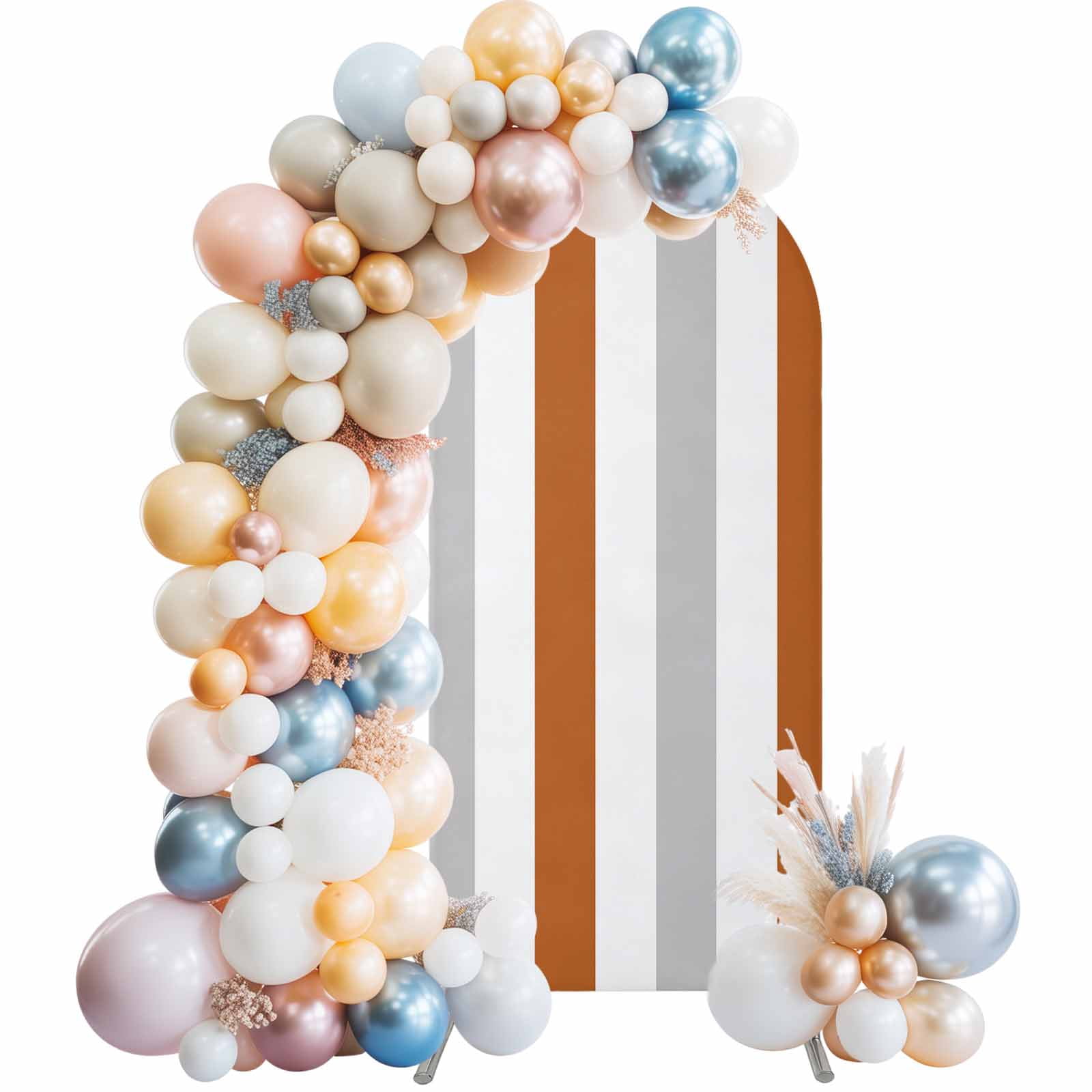 Burnt Orange Grey Stripe 5FT Arch Backdrop Covers, Modern Farmhouse ...
