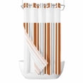 Burnt Orange Grey Stripe No Hook Shower Curtain Waterproof,Bathroom ...