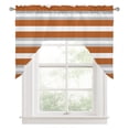 Burnt Orange Grey Stripe Swag Valances for Windows, Farmhouse Modern ...