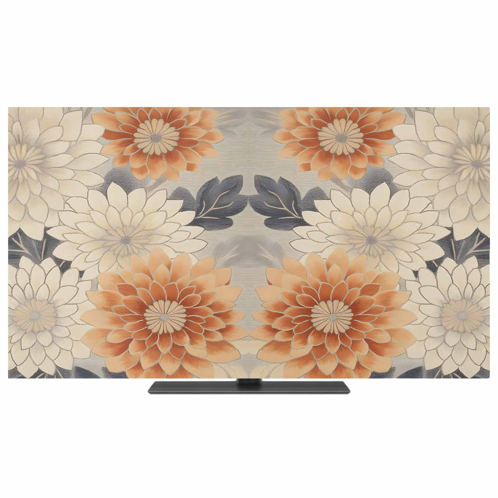 Burnt Orange Grey TV Dust Cover,Stretchable TV Screen Desktop Computer ...