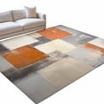 Burnt Orange Grey Washable Rug 5x7 Area Rug for Living Room Bedroom Non ...