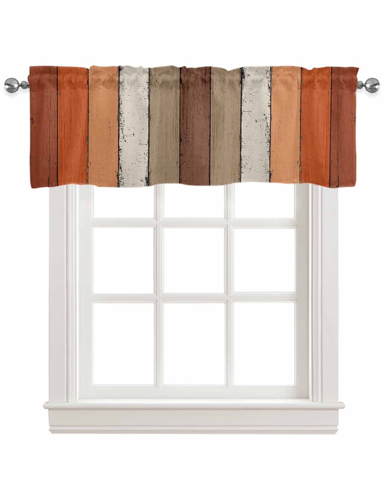 Burnt Orange Kitchen Valances for Windows Farmhouse Linen Window ...