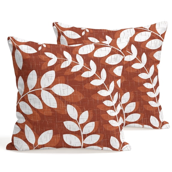 Burnt Orange Leaves Throw Pillow Covers 20 x 20 Inch Pillow Covers Set ...