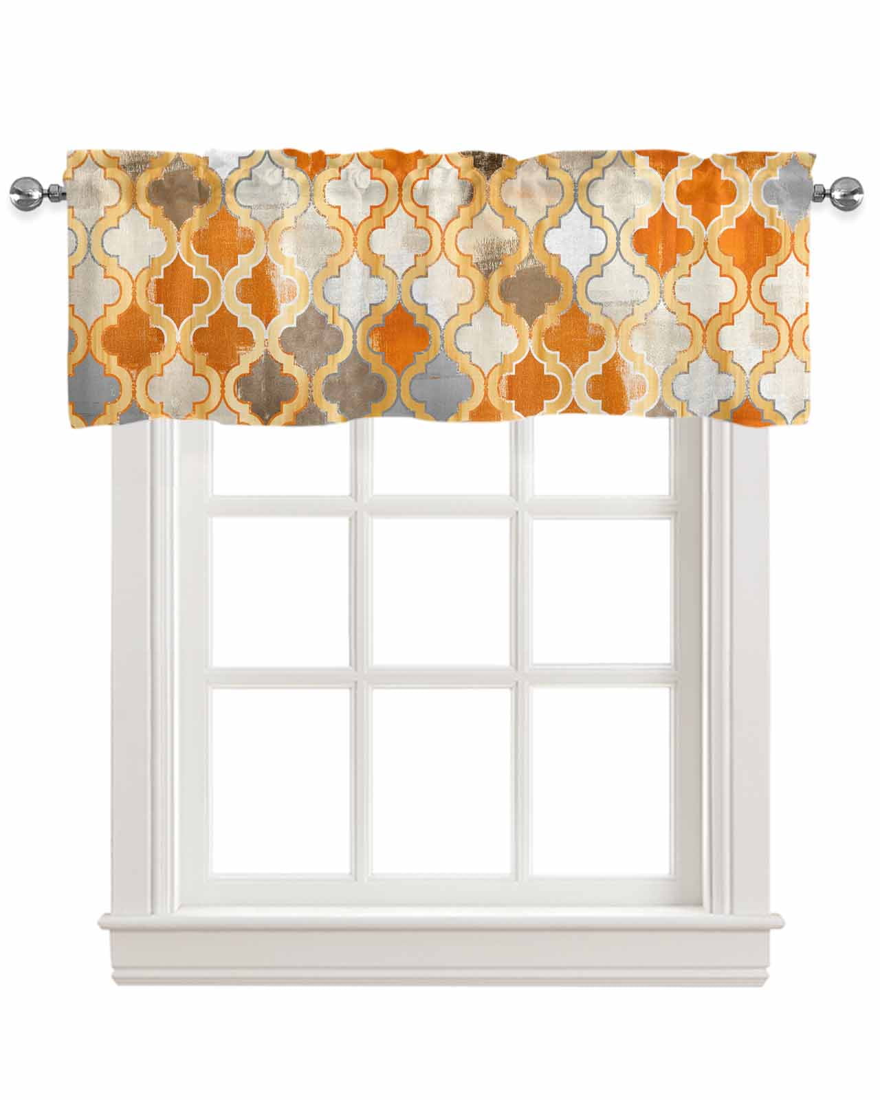 Burnt Orange Morocco Linen Curtain Valance for Bedroom/Bathroom/Kitchen ...