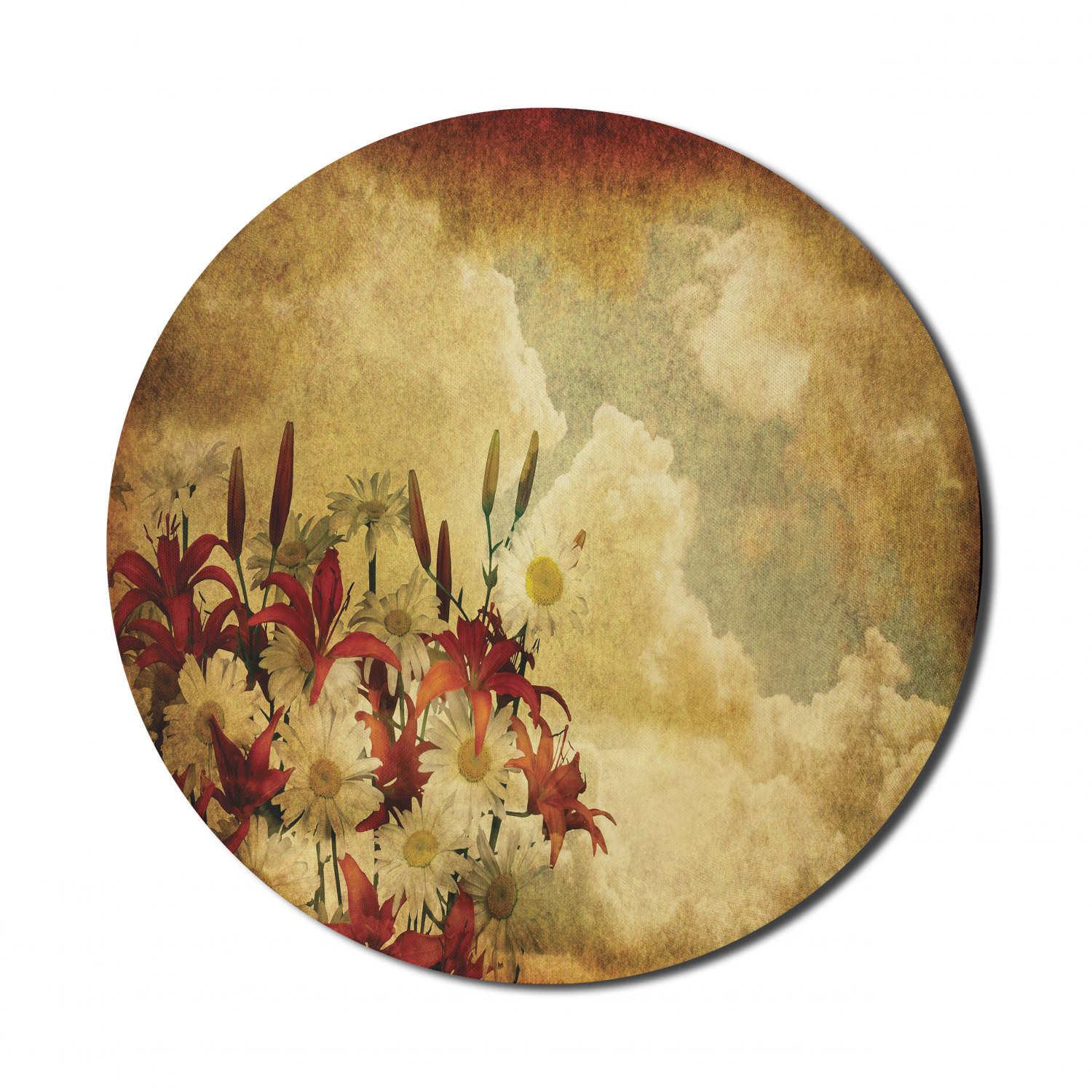 Burnt Orange Mouse Pad for Computers, Double Exposure Burnt Worn Shaggy ...