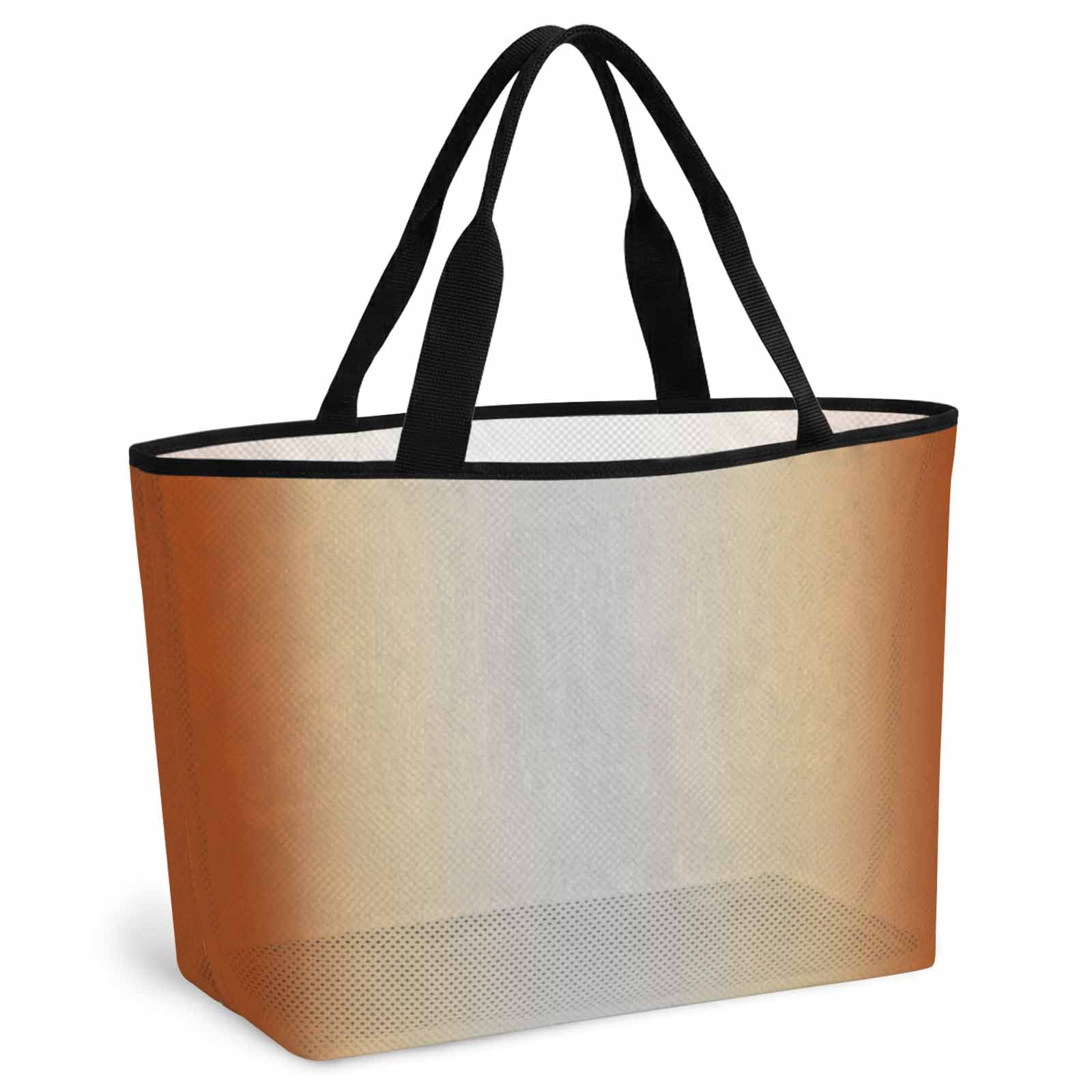 Burnt Orange Ombre Beach Bag for Women, Large Breathable Mesh Beach ...