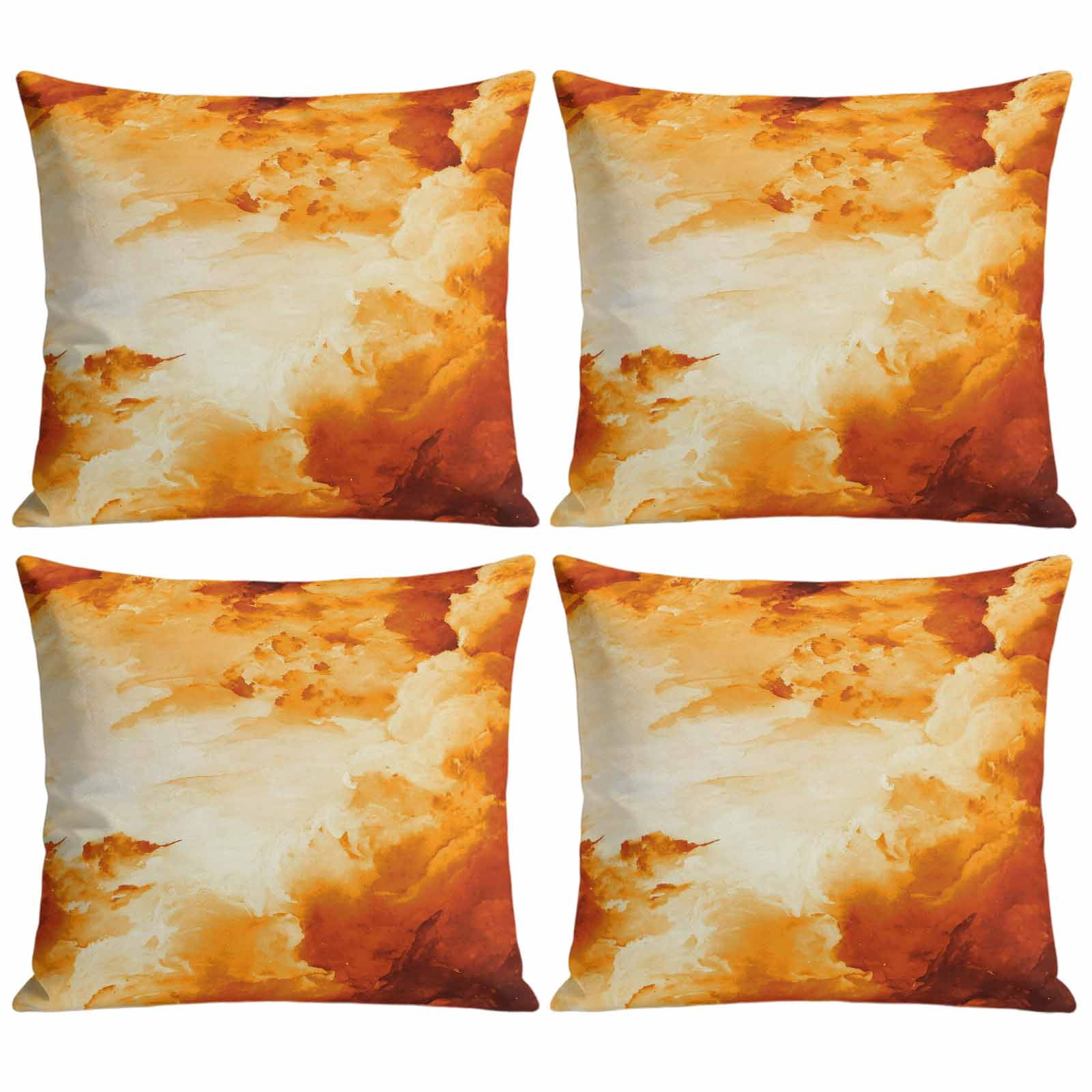 Burnt Orange Ombre Clouds Throw Pillow Covers 18 x 18 Inch Pillow ...