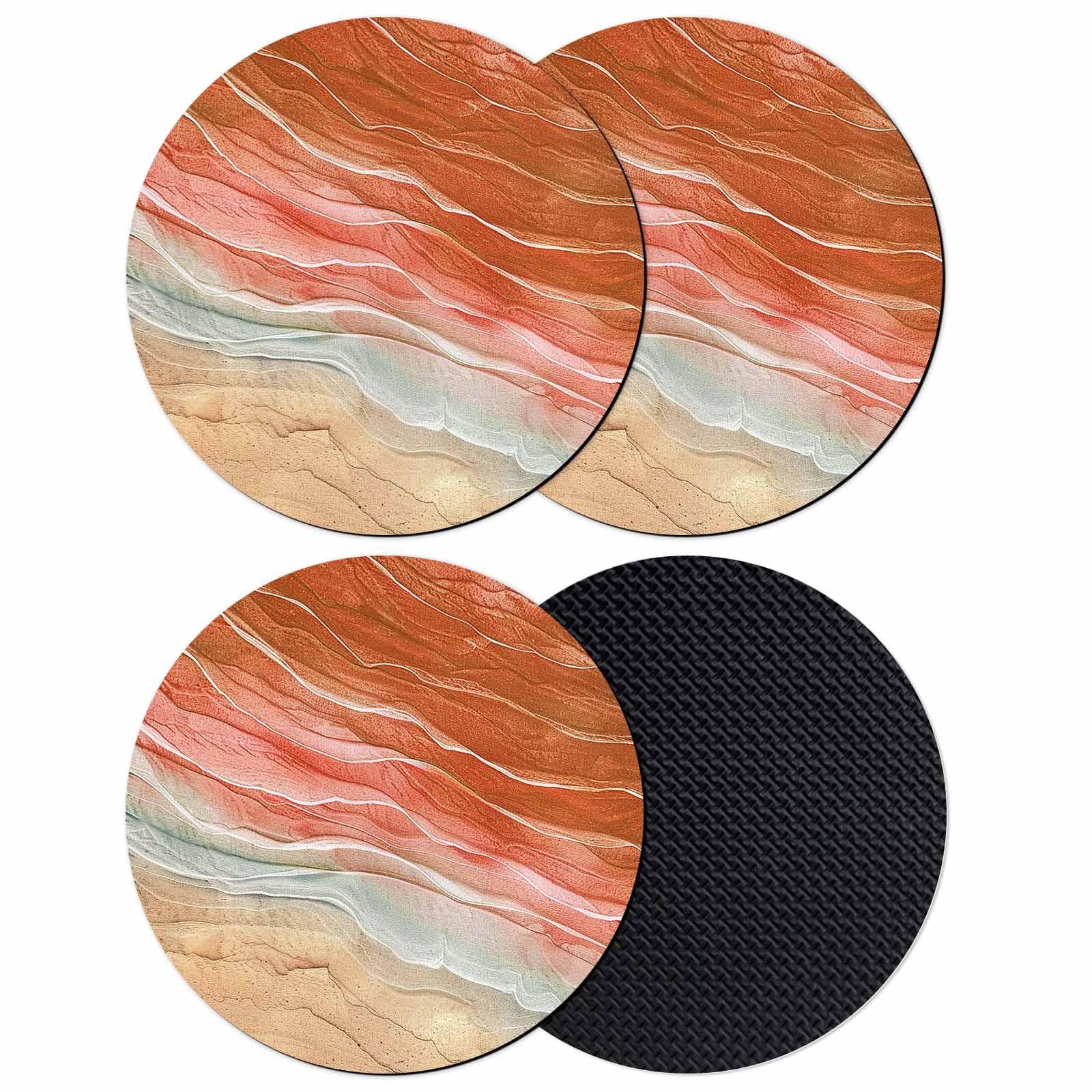 Burnt Orange Ombre Coastal Coasters Set of 4,Soft Absorbent Coasters ...