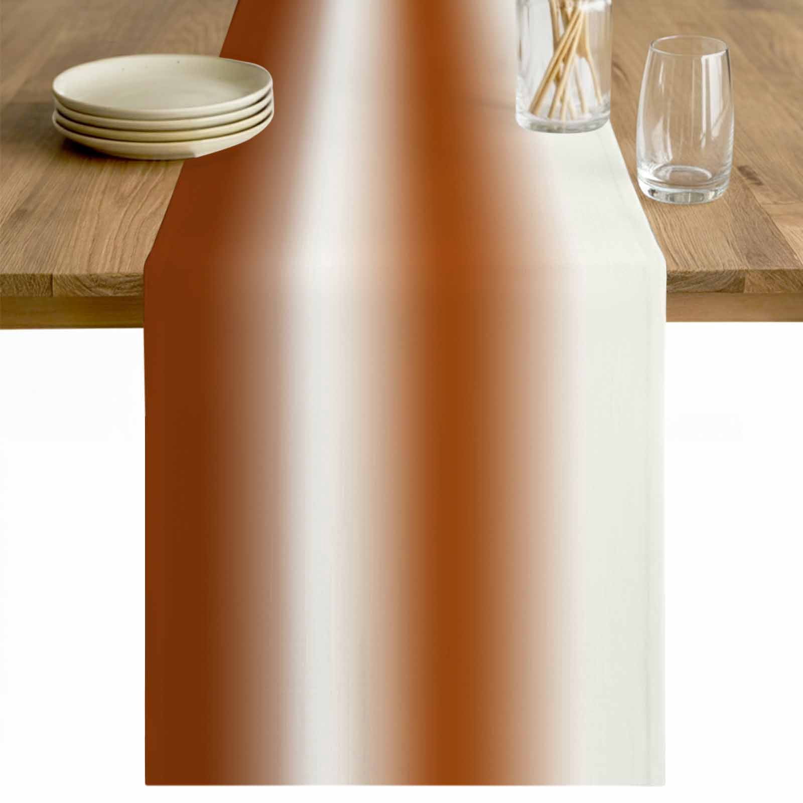 Burnt Orange Ombre Cotton Linen Rectangle Table Runners 13"x108 ...