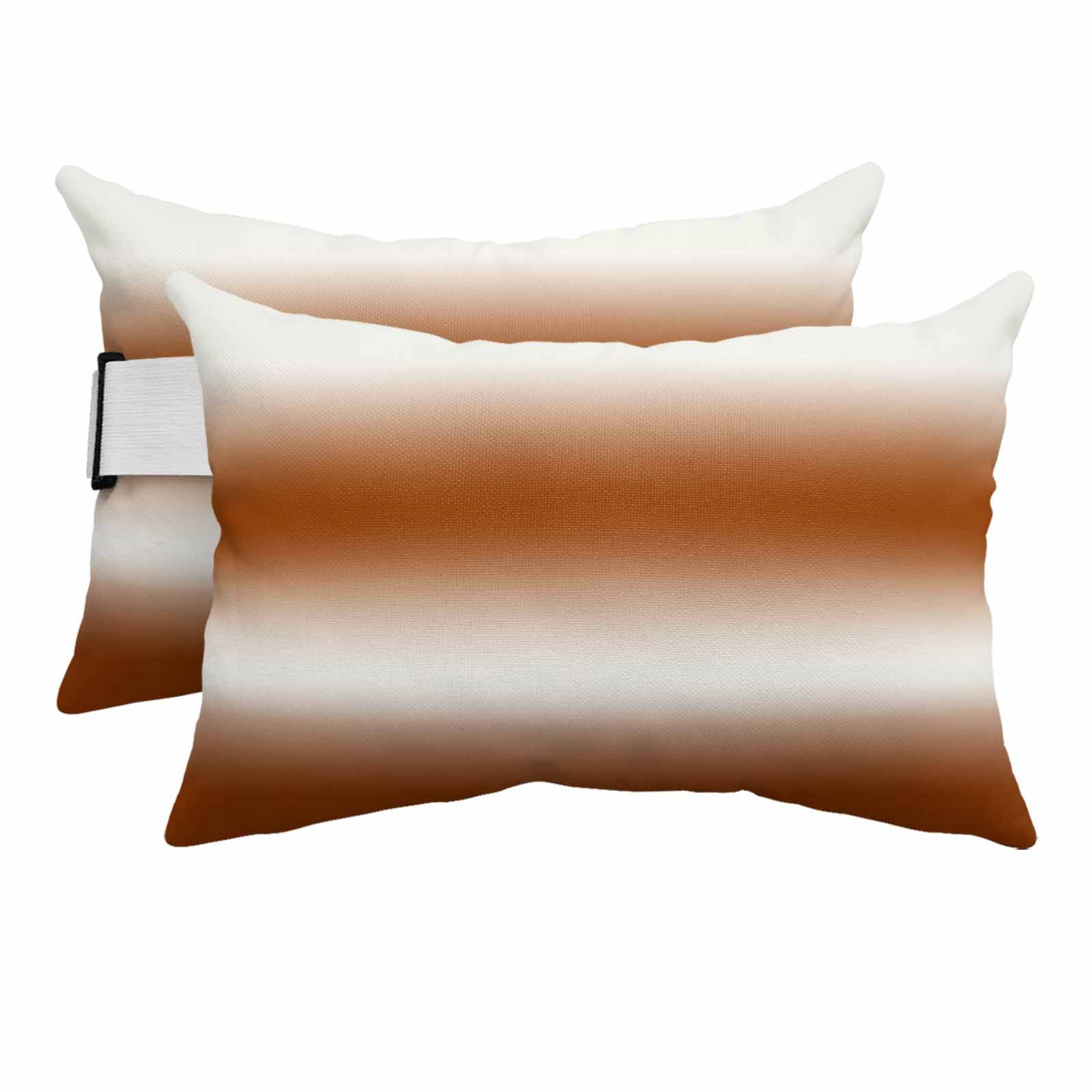 Burnt Orange Ombre Outdoor Pillows for Chaise Lounge Chair Beach ...