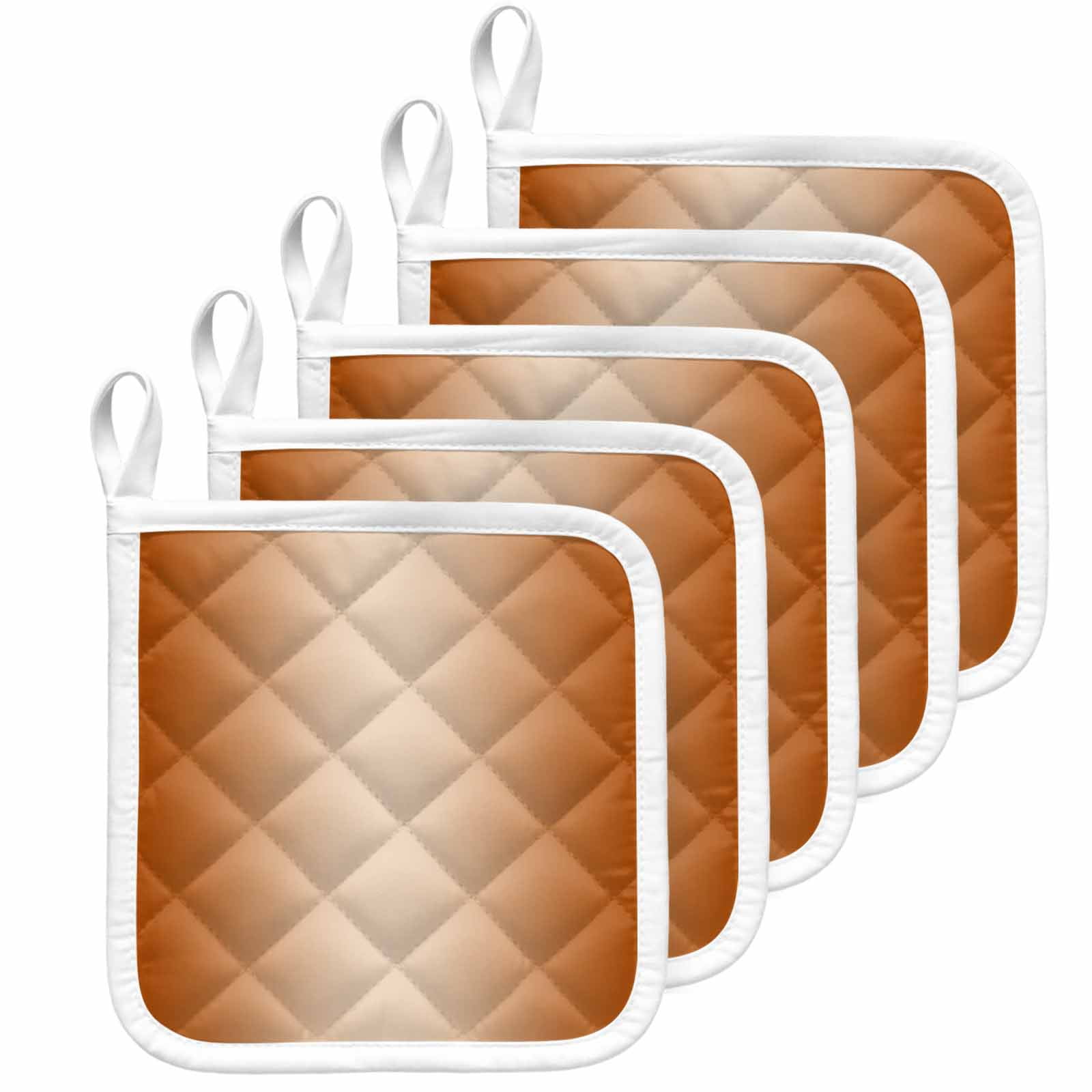 Burnt Orange Ombre Pot Holders for Kitchen Heatproof Potholder, 5 Pack ...