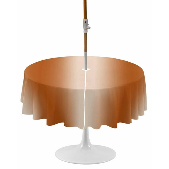 Burnt Orange Ombre Round Outdoor Tablecloth, Waterproof Table Cloth ...