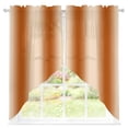 Burnt Orange Ombre Sheer Curtains Swag Valances for Windows Gradient ...