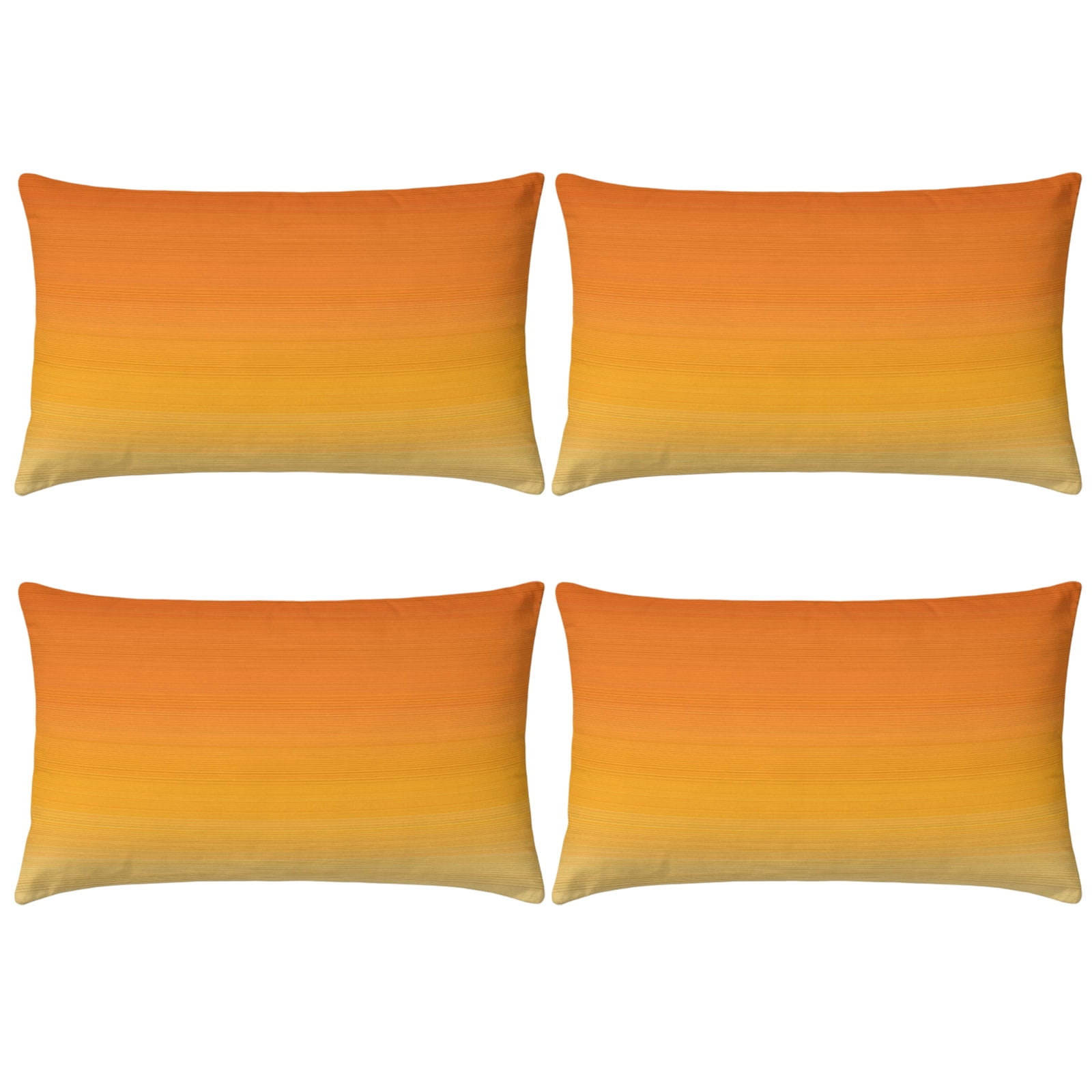 Burnt Orange Ombre Striped Lumbar Pillow Covers 12 x 20 Inch Pillow ...