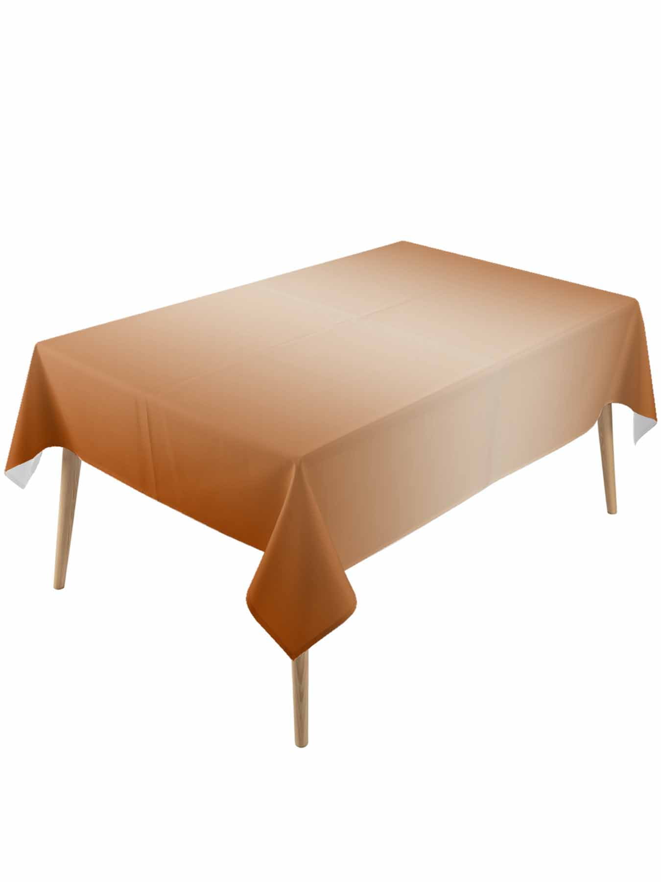 Burnt Orange Ombre Table Cloth, Modern Gradient Abstract Art Waterproof ...