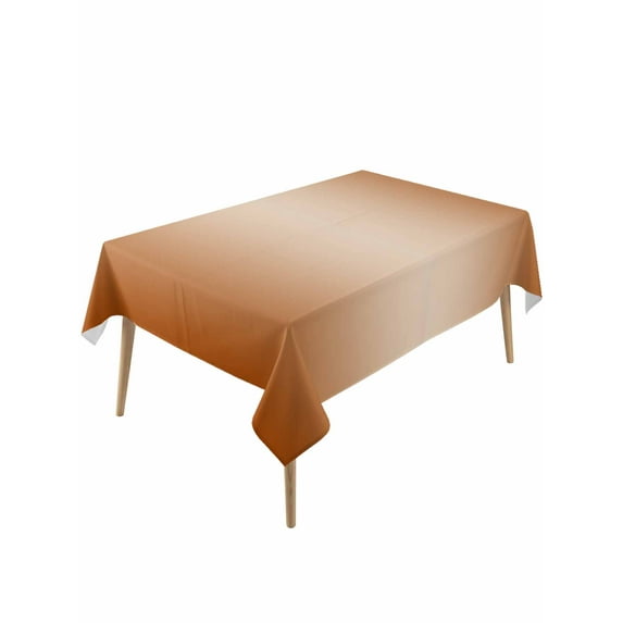 Burnt Orange Ombre Table Cloth, Modern Gradient Abstract Art Waterproof ...