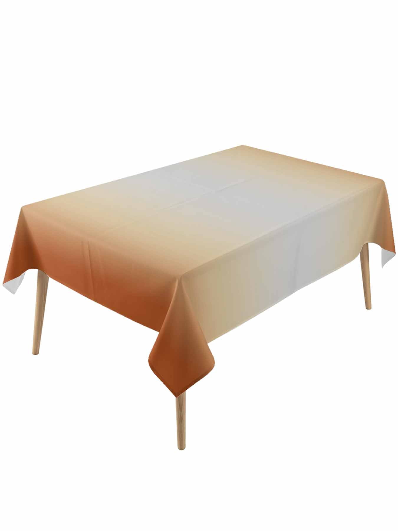 Burnt Orange Ombre Table Cloth, Waterproof Tablecloth for Rectangle ...
