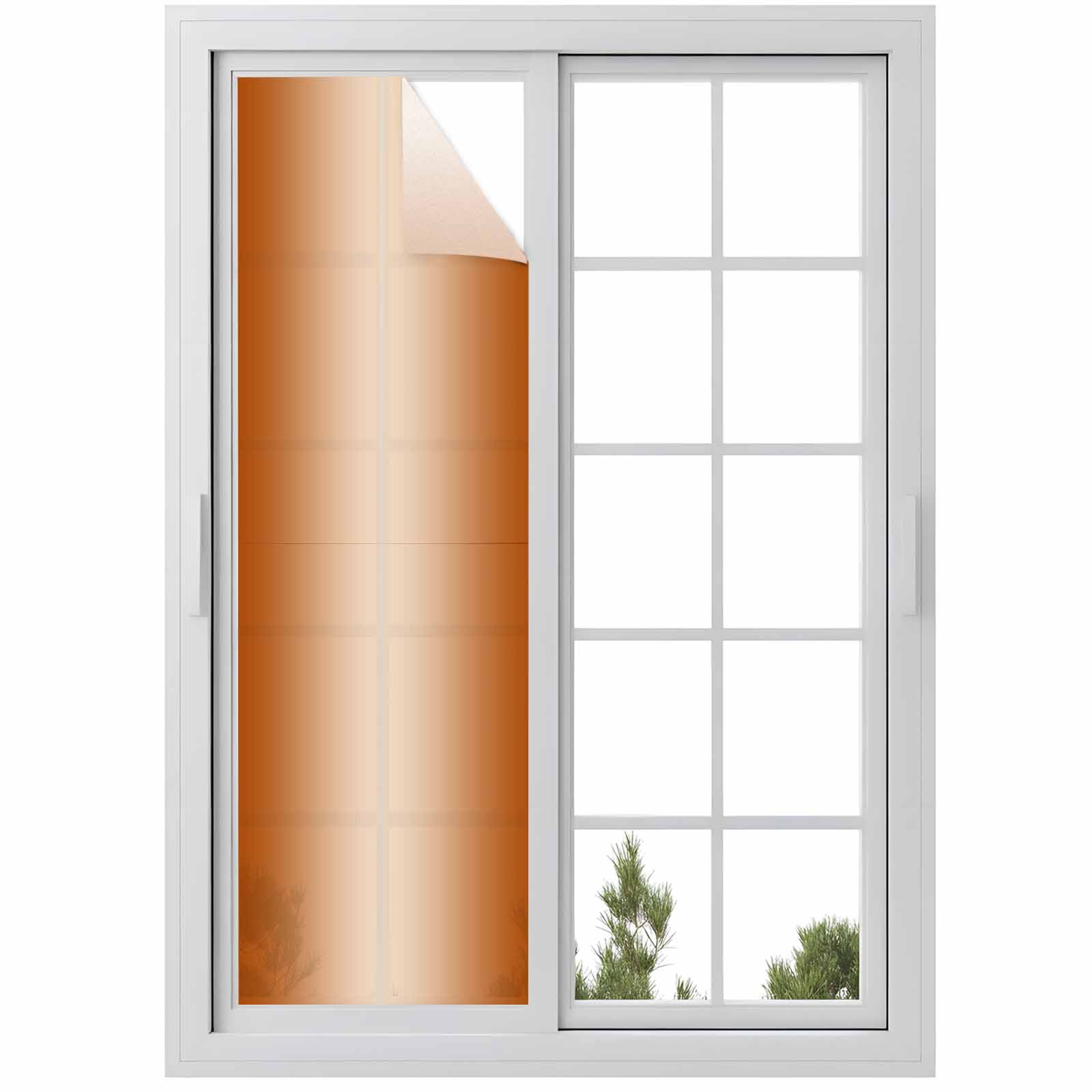 Burnt Orange Ombre Window Privacy Film, Modern Gradient Abstract Art ...