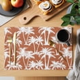 Burnt Orange Palm Tree Placemats Set of 6, Summer Botanical Tropical ...