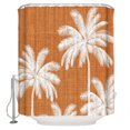 Burnt Orange Palm Trees Bathroom Shower Curtains with 12 Hooks ...