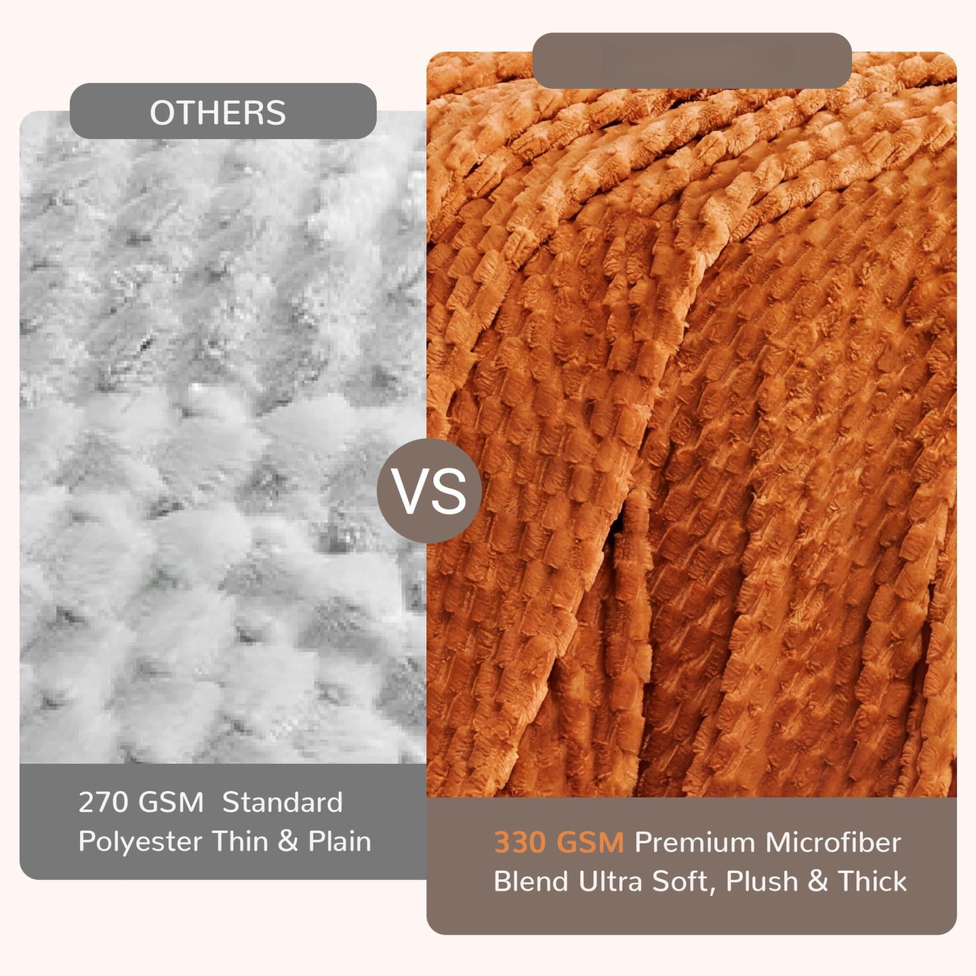 Burnt Orange Queen(90"x90") Flannel Fleece Throw Blanket for Couch Sofa ...