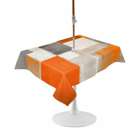 Burnt Orange Rectangle Outdoor Tablecloth, Waterproof Table Cloth Cover ...
