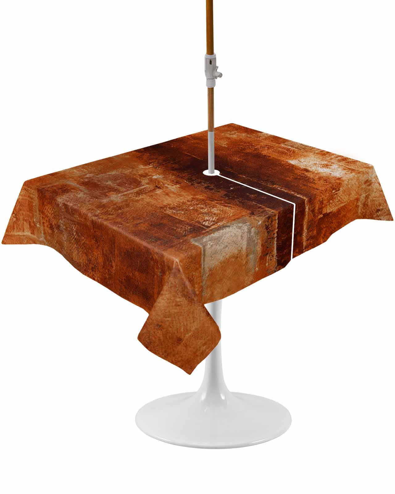Burnt Orange Rectangle Outdoor Tablecloth, Waterproof Table Cloth Cover ...